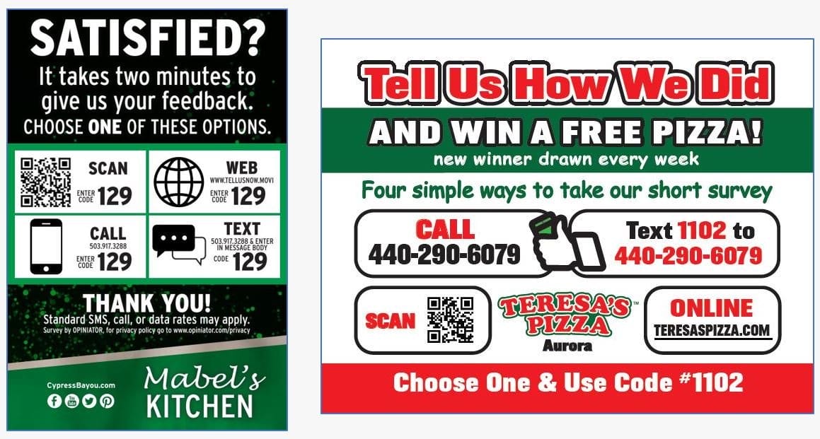 A Comment Card For Restaurants - for Higher Loyalty Opiniator